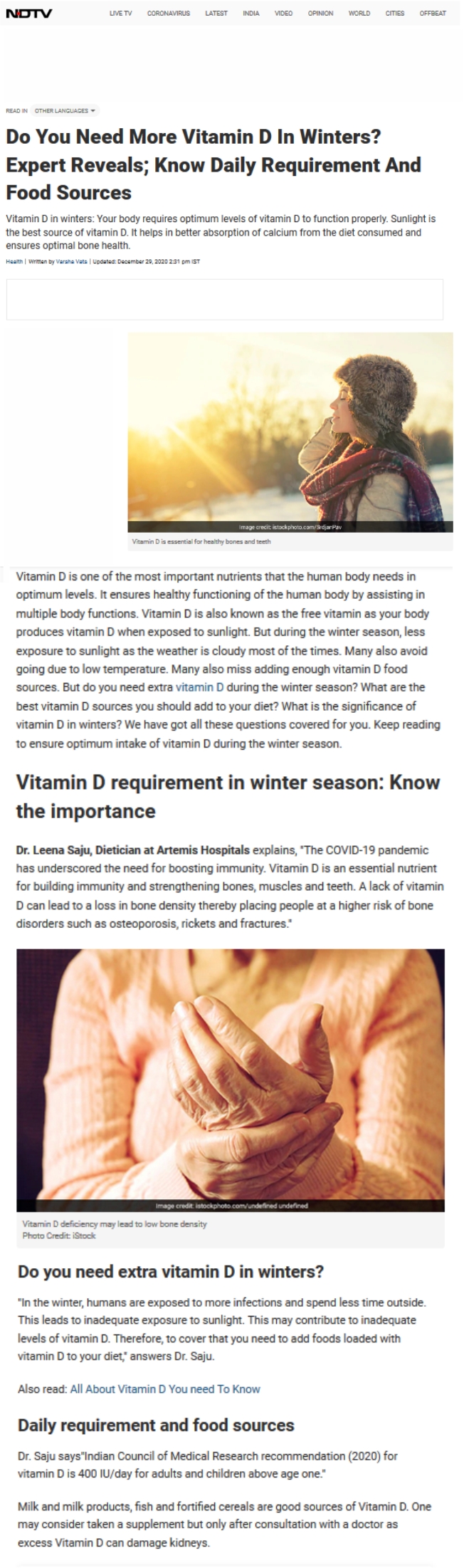 Do You Need More Vitamin D In Winters