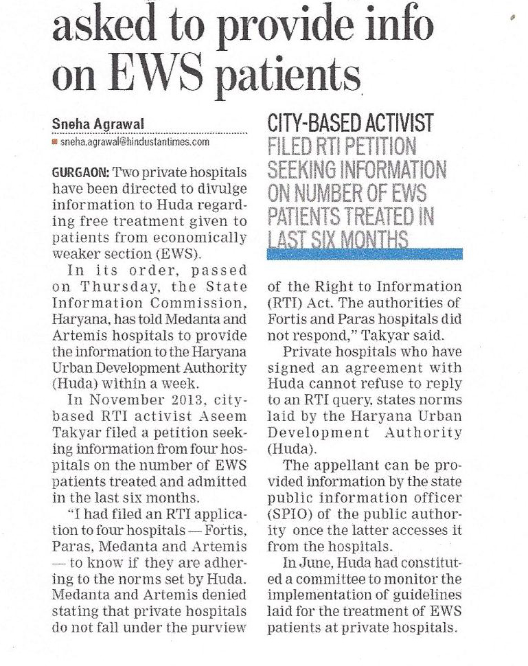 Asked to provide info on EWS patientsAsked to provide info on EWS patients